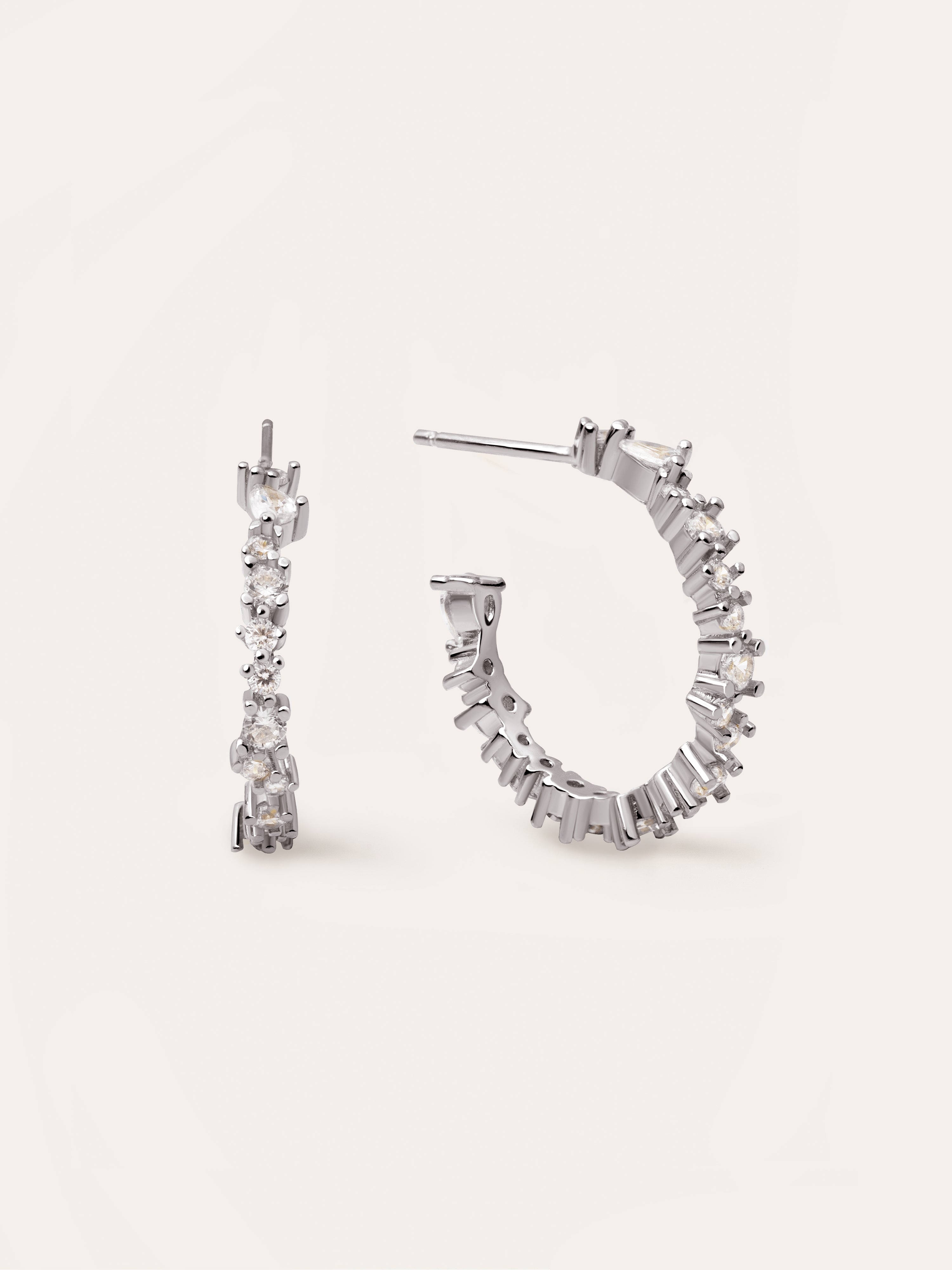 Stellar White Hoop Earrings – SINGULARU