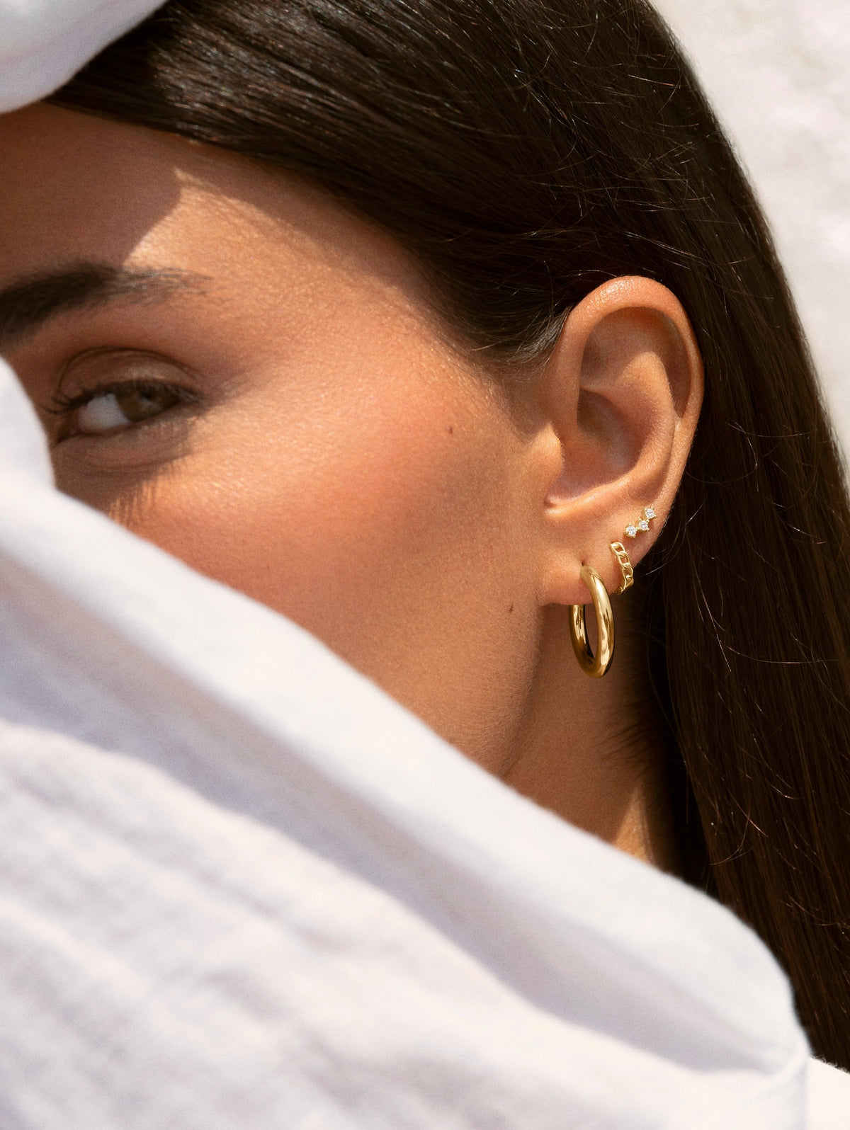 Chain S Gold Hoop Single Earring – SINGULARU