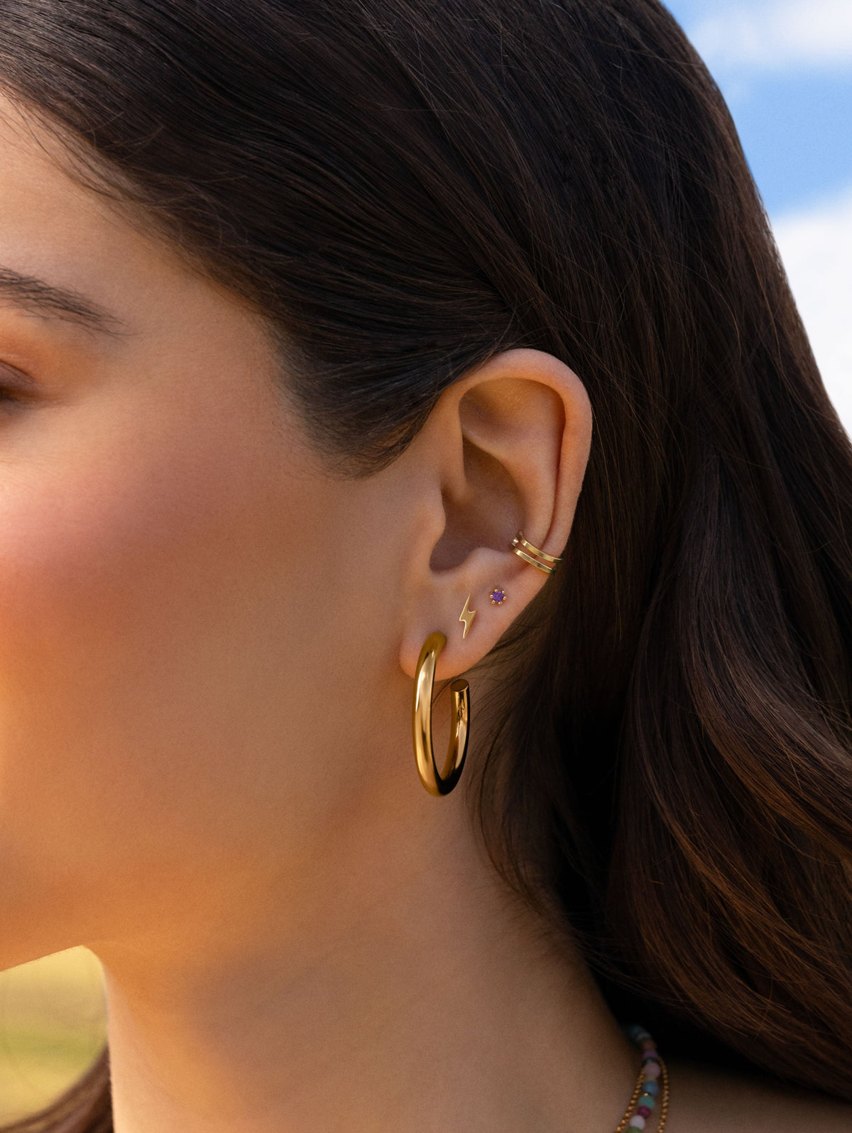 Sophie Lavender Gold Single Earring – SINGULARU