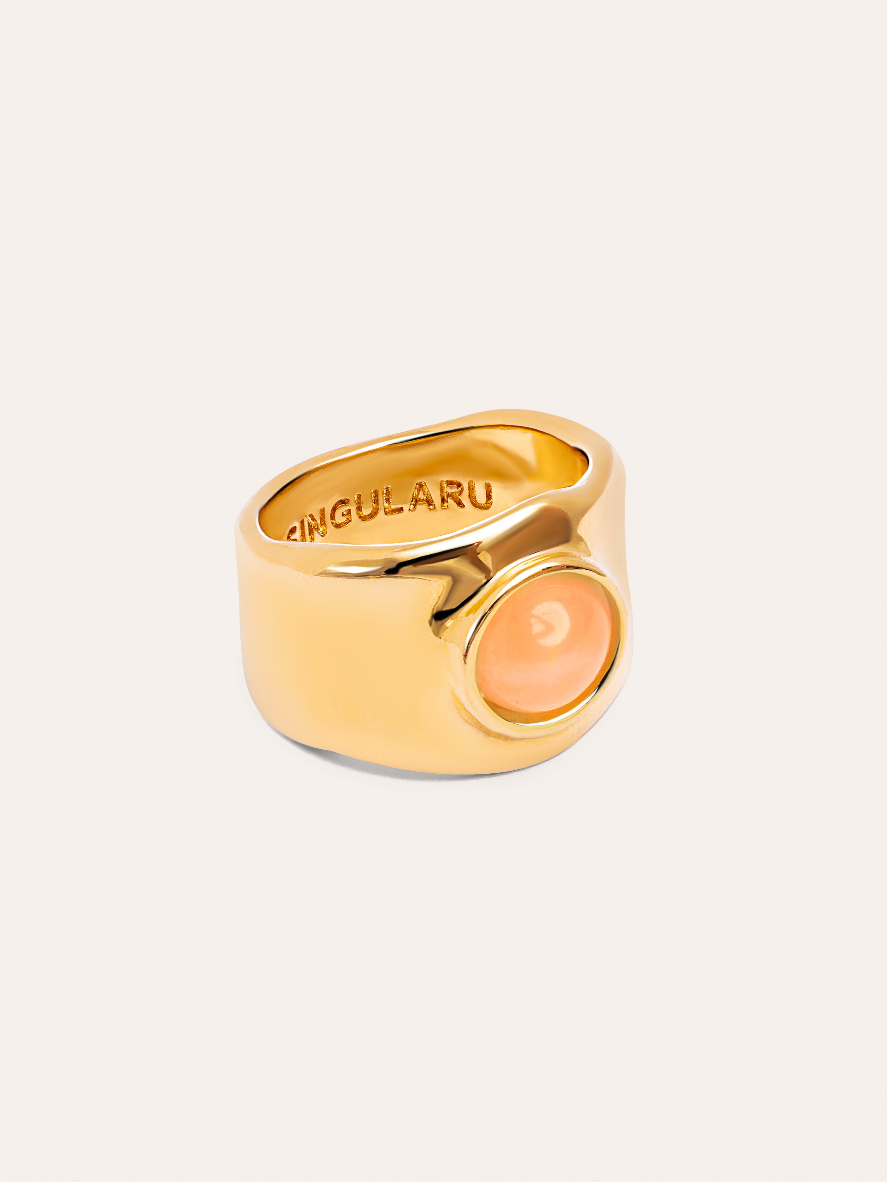 Anillo My Rose Quartz Baño Oro – SINGULARU