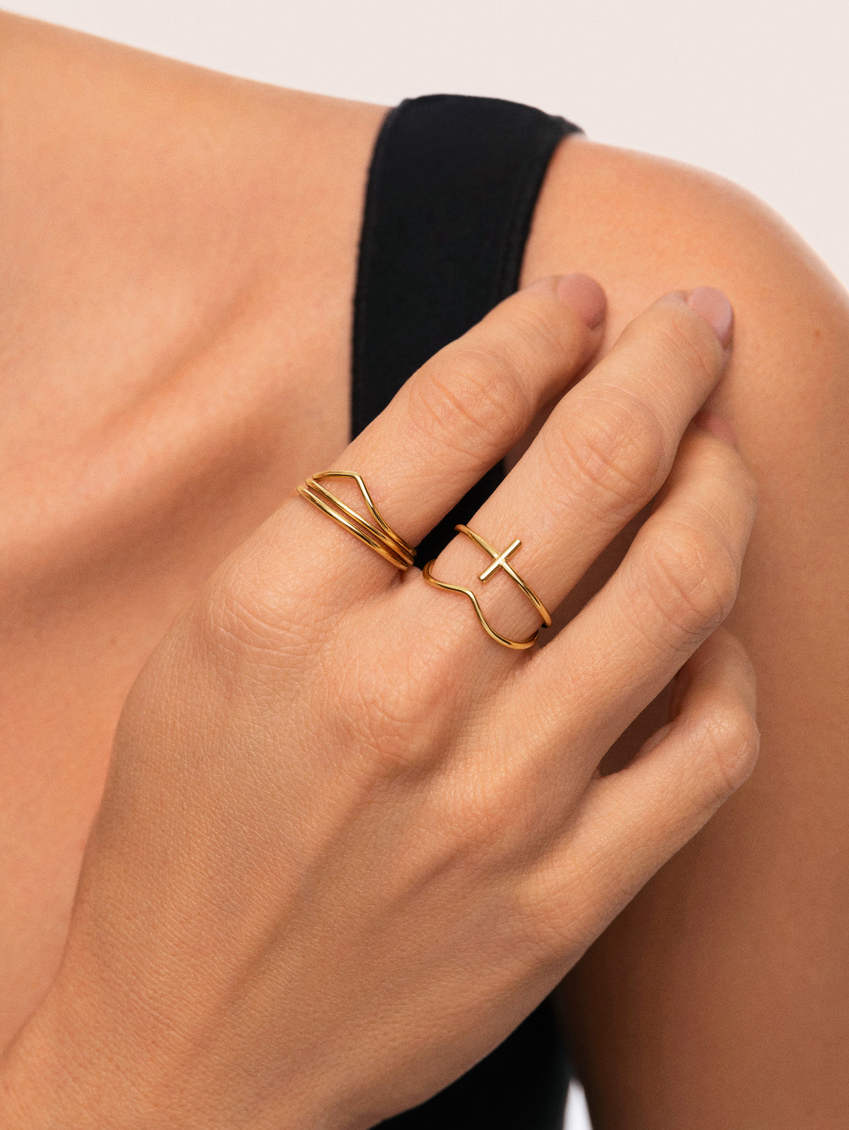 Nefertiti Pack 5 Stainless Steel Gold Rings – SINGULARU
