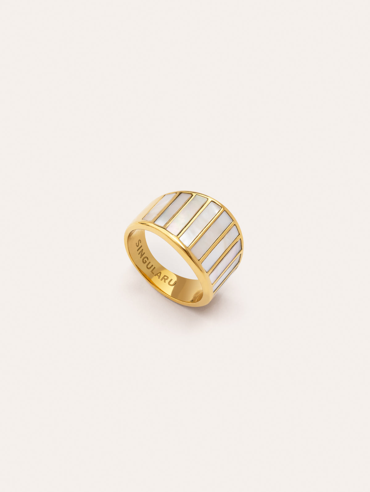 Siren Shells Stainless Steel Gold Ring – SINGULARU
