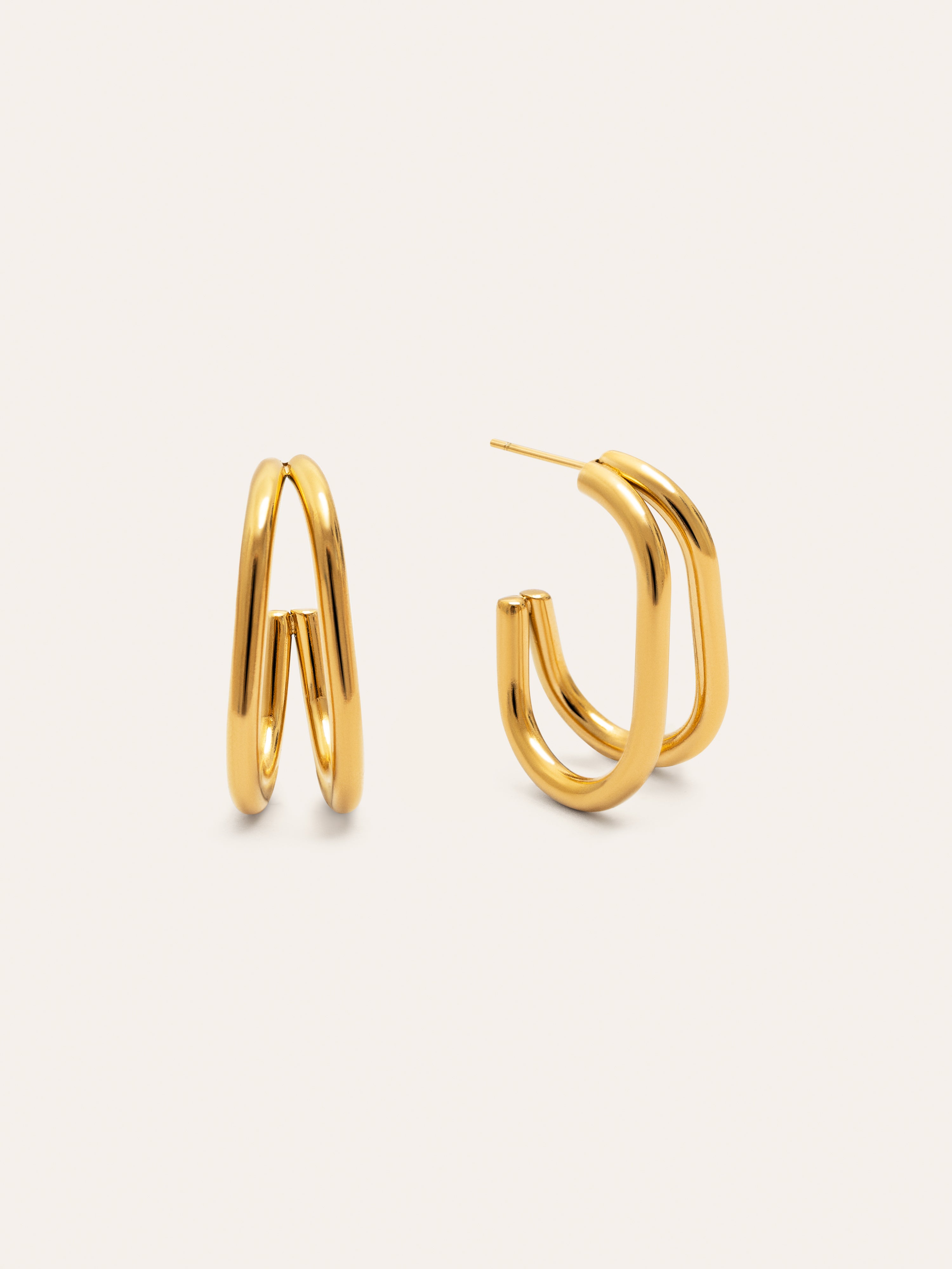 Doble Bossa Gold Hoop Earrings – SINGULARU