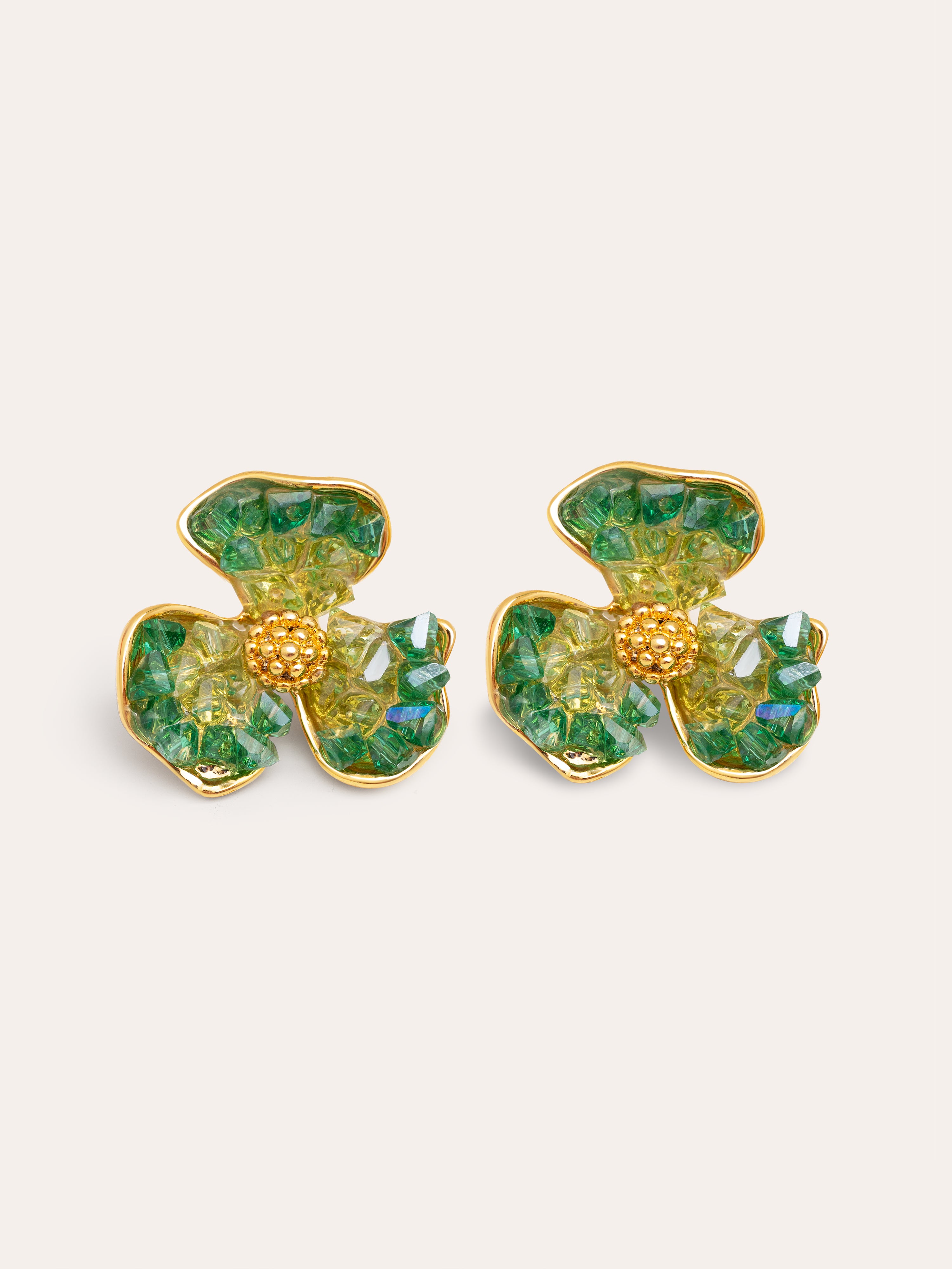 Clover Gold Earrings – SINGULARU