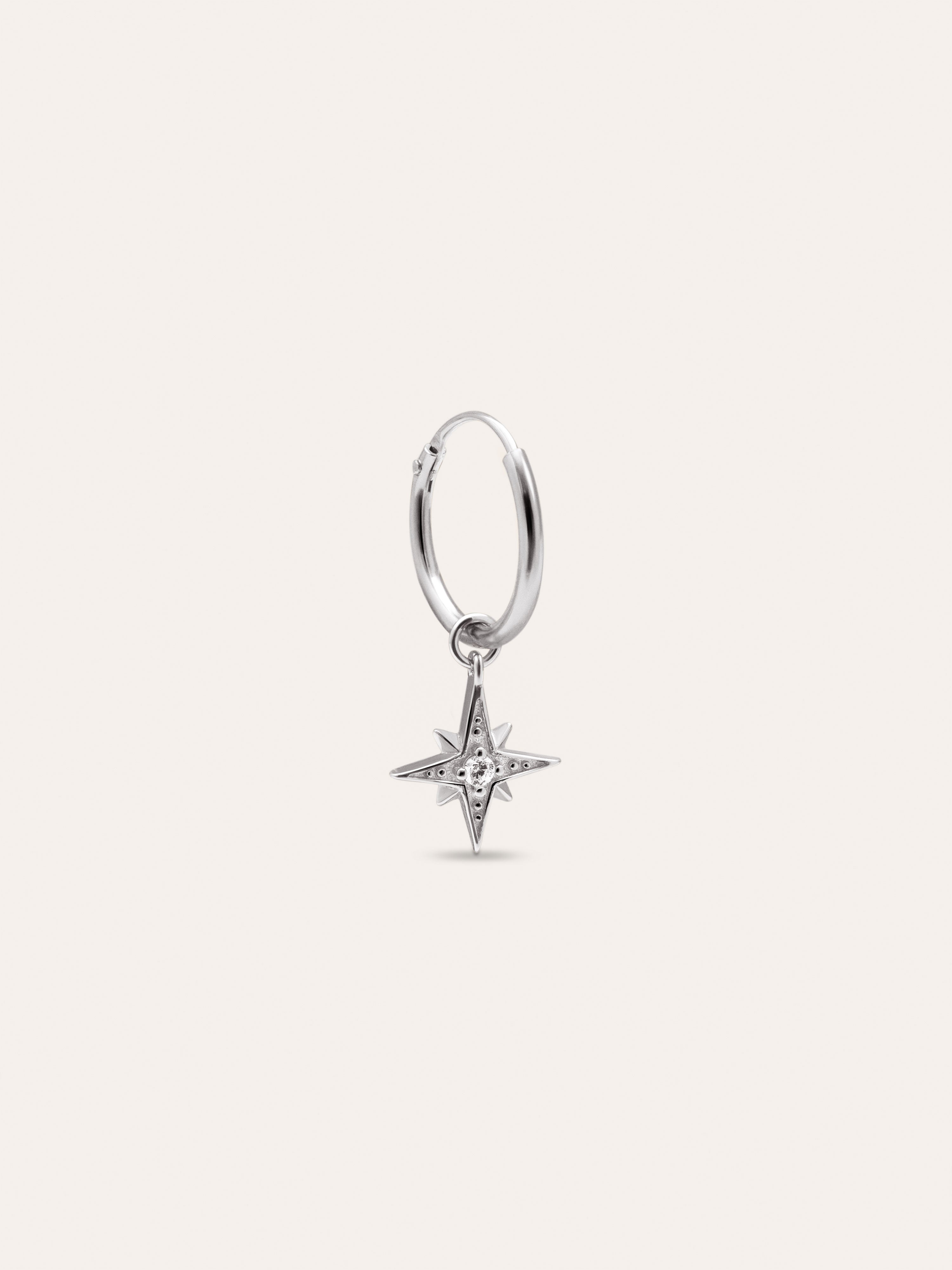 Polar Star Hoop Silver Single Earring – SINGULARU