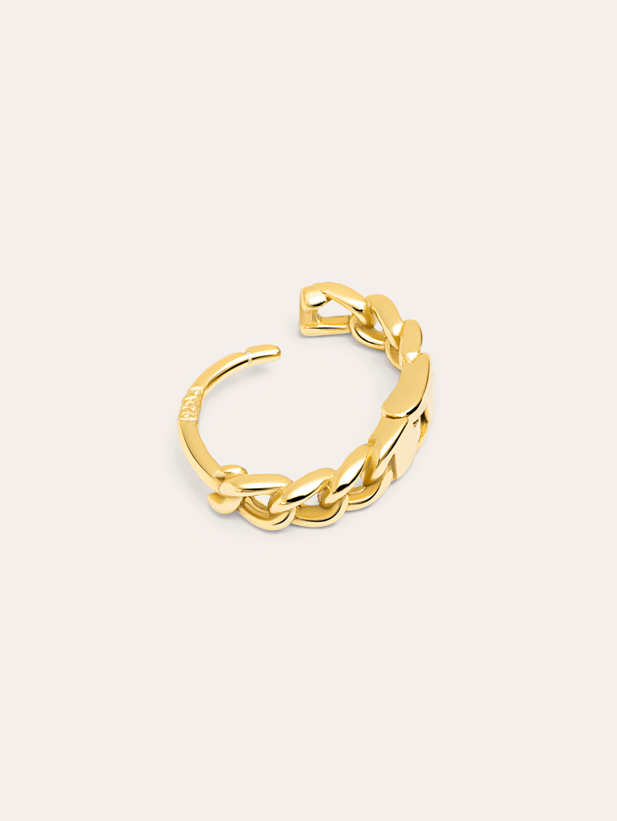 Chain S Gold Hoop Single Earring – SINGULARU
