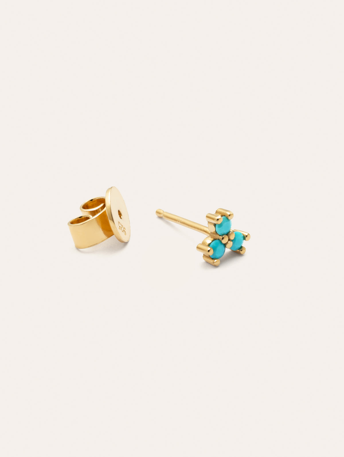 Turquoise Clover Gold Single Earring – SINGULARU