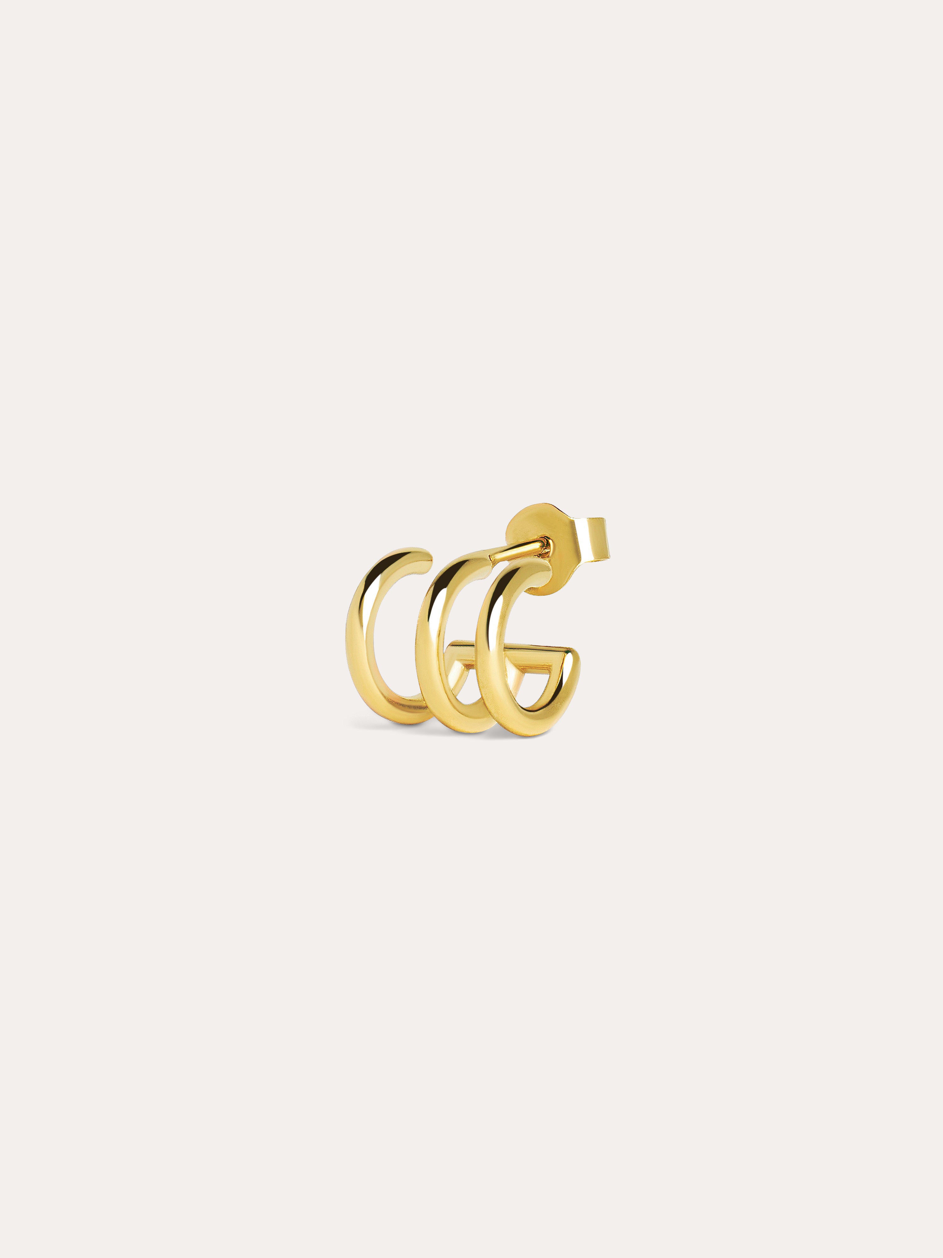Three Gold Hoop Single earring – SINGULARU