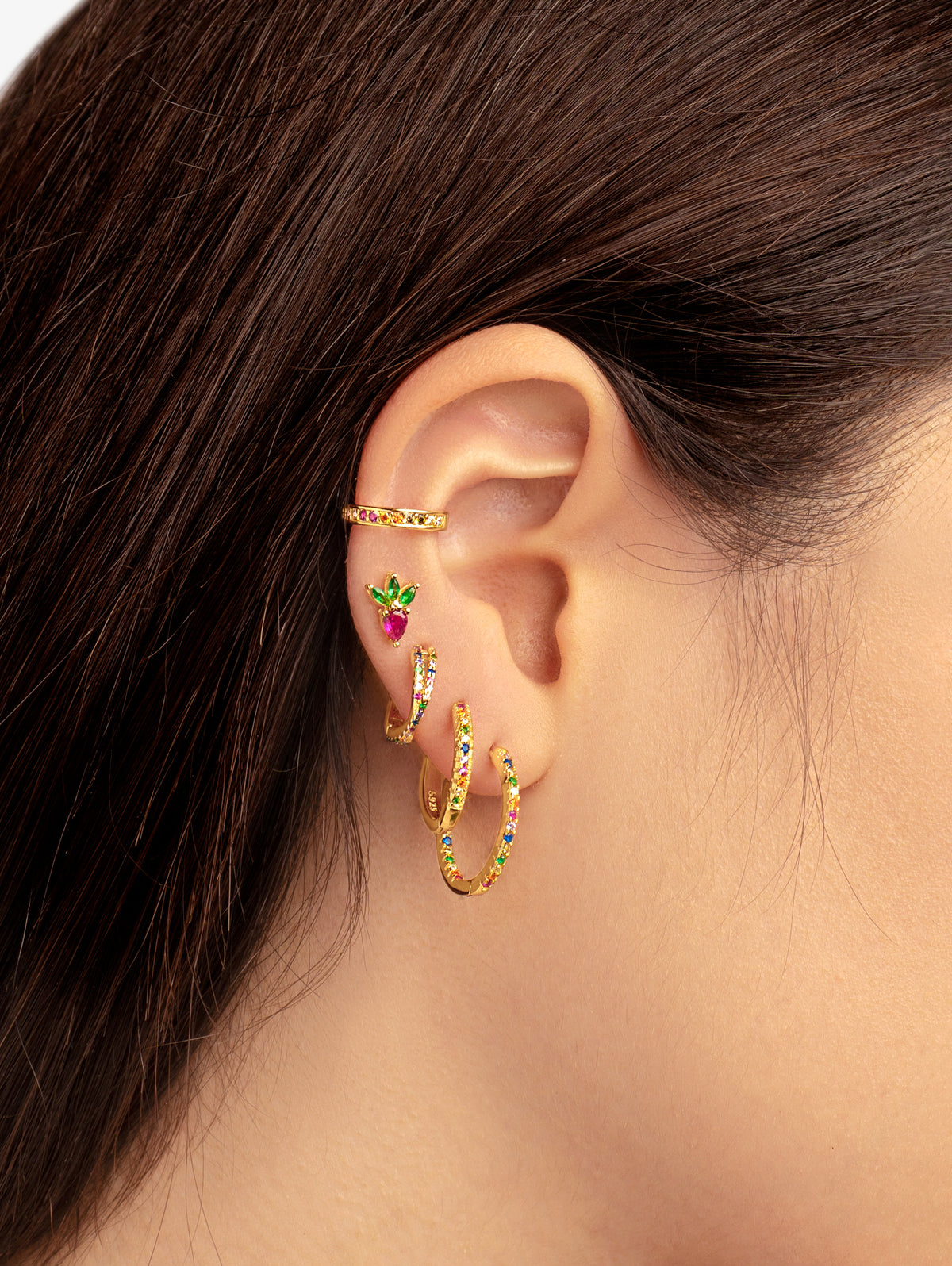 Tropical Strawberry Gold Single Earring – SINGULARU